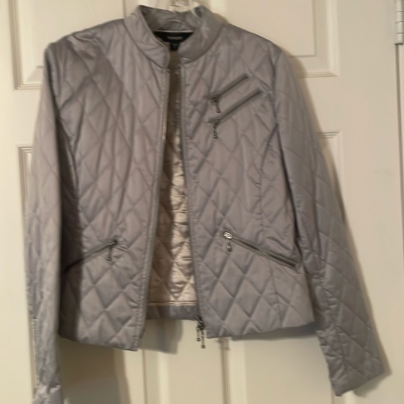 Express | Jackets & Coats | Silver Quilted Jacket | Poshmark